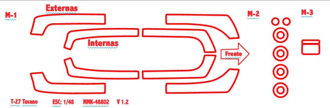 T-27 Tucano canopy/wheels masks for 1/48 kits. - Canopy Masks - Scale ...